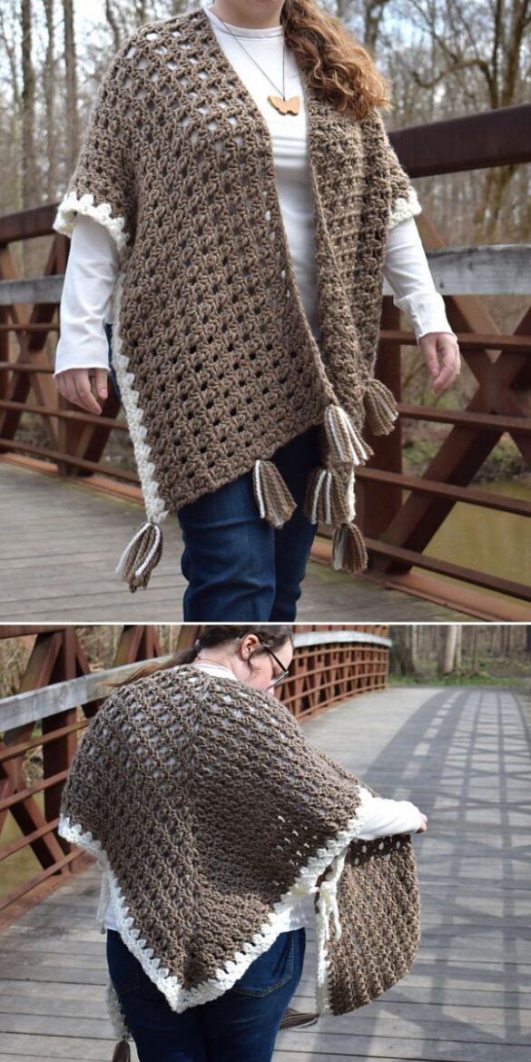 14 Beautiful Crochet Ruana Ideas for Stylish Multilayered Outfits