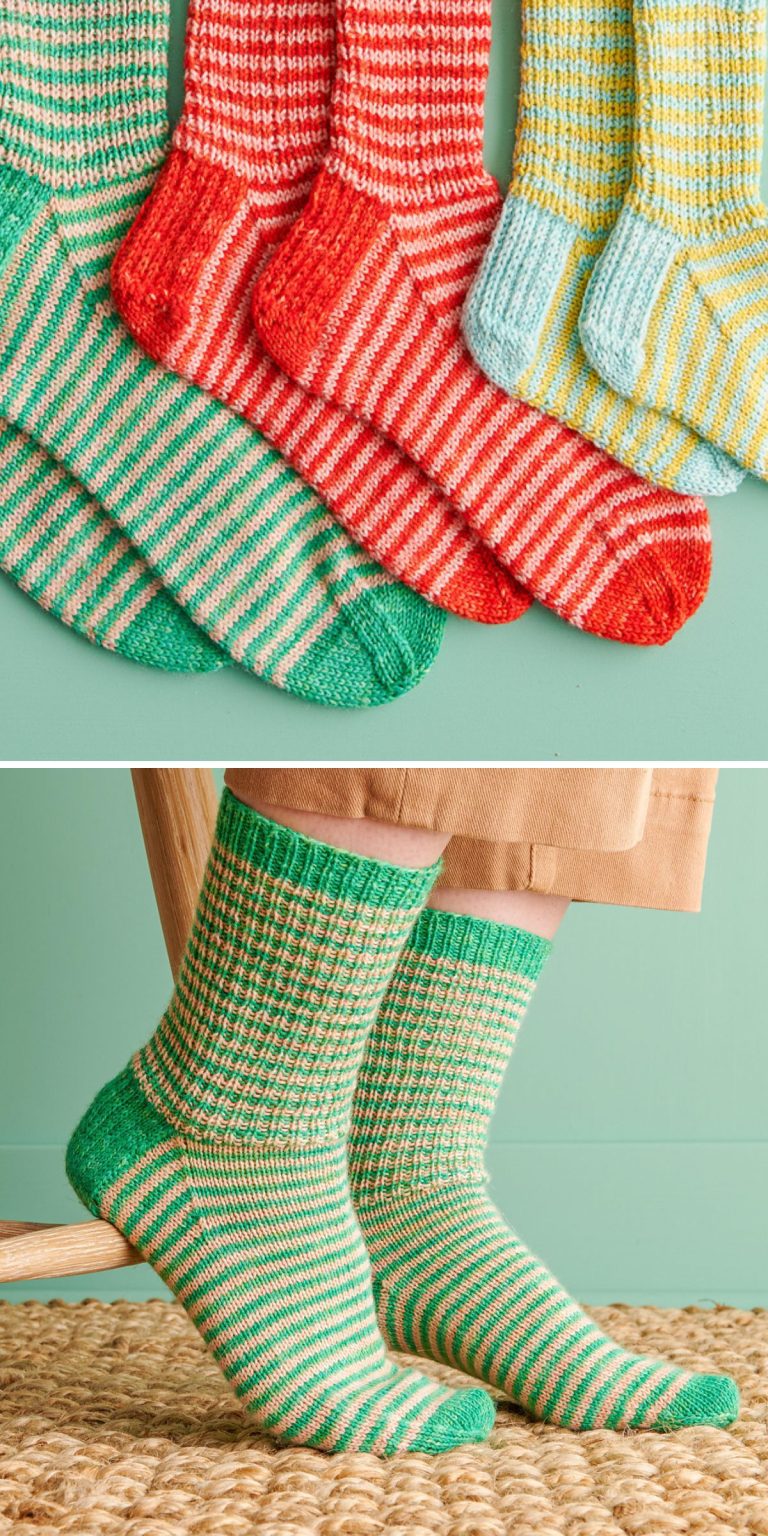 26 Bright Knit Socks Free Patterns for Beginners and Experts