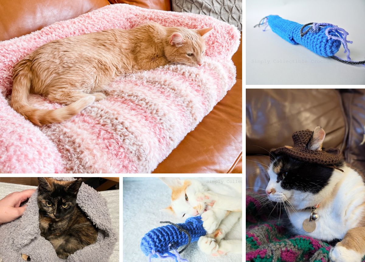 13 Free Crochet Patterns for Cat Accessories: Beds, Toys & More