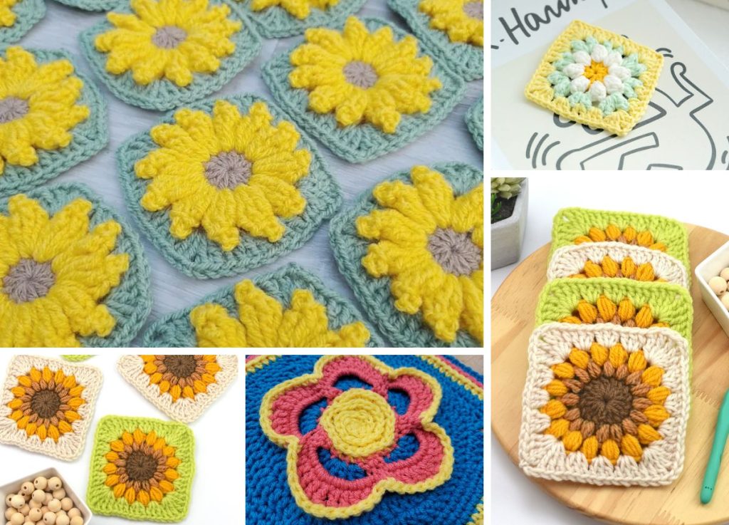 26 Free Crochet Flower Squares to Add a Floral Touch to Crafts